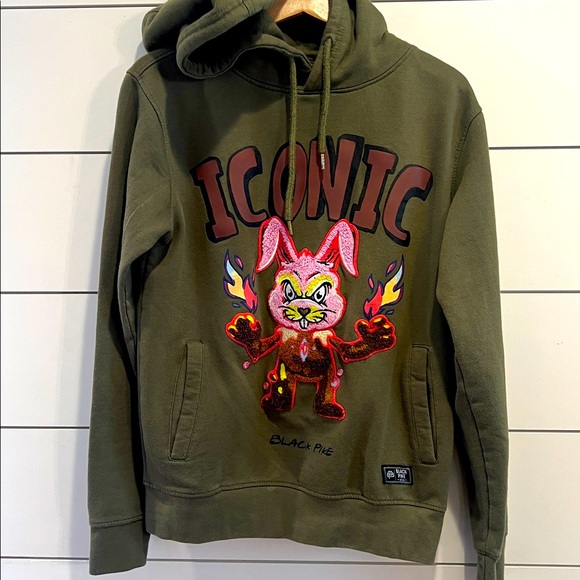 Black Pike | Jackets & Coats | Rare Olive Green 26 Black Pike Hoodie ...
